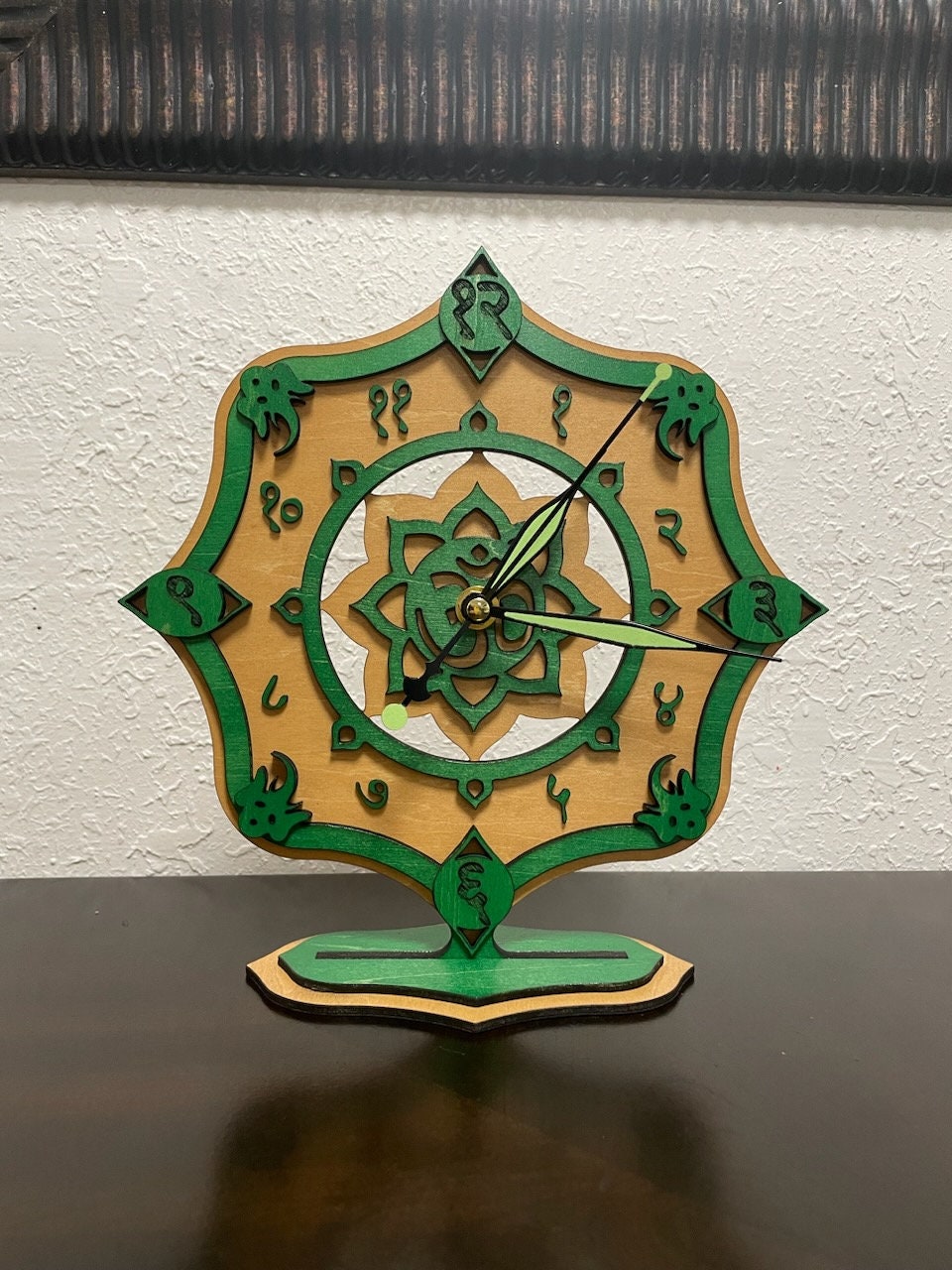 Desk Wooden Clock Inspired by Indian Culture - Etsy