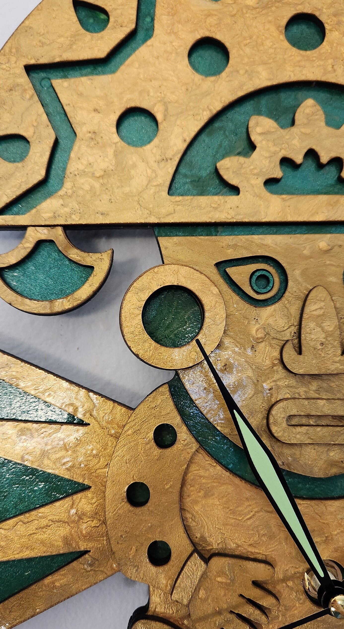 Inca Tumi, Laser Cut, Fluid Paint, Wooden, Wall Clock - Etsy