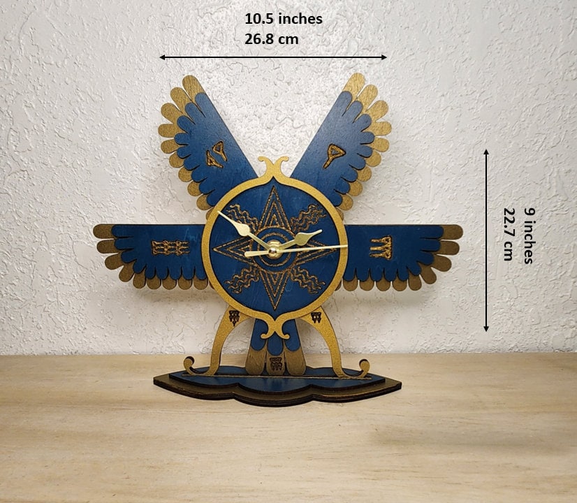 Mesopotamian, Sumerian, Laser Cut, Wooden, Tabletop, Clock - Etsy