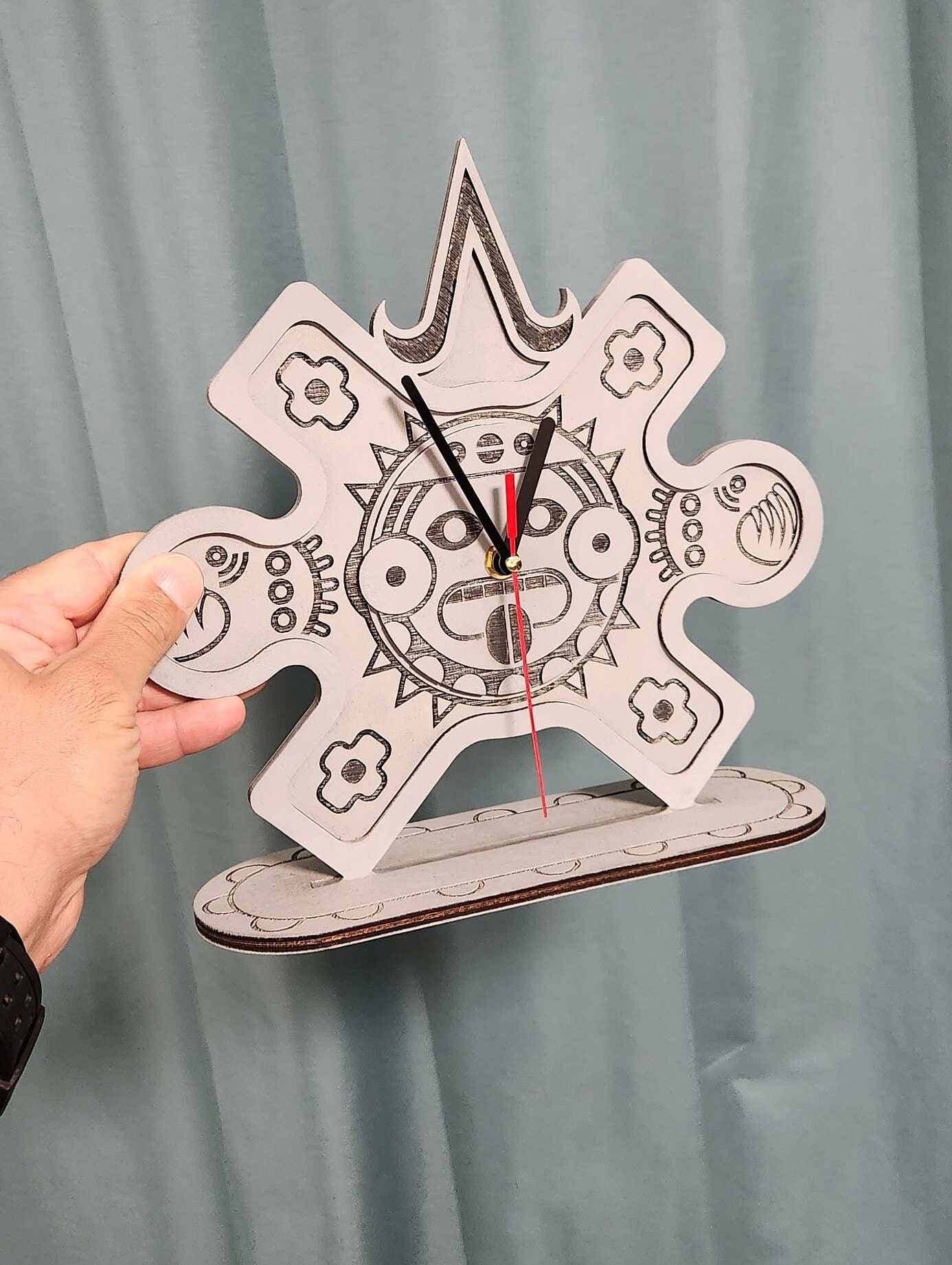 Aztec Style Wooden Tabletop Clock - Etsy