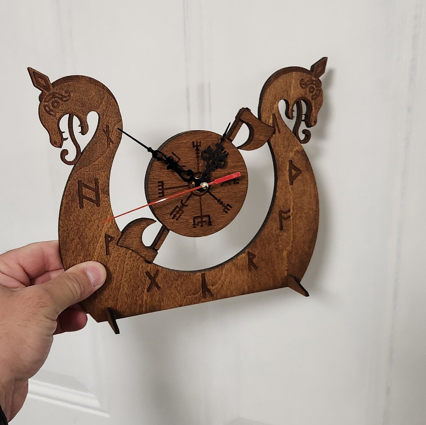 Viking Scandinavian Ship Dragon Runes Vegvisir Laser - Etsy