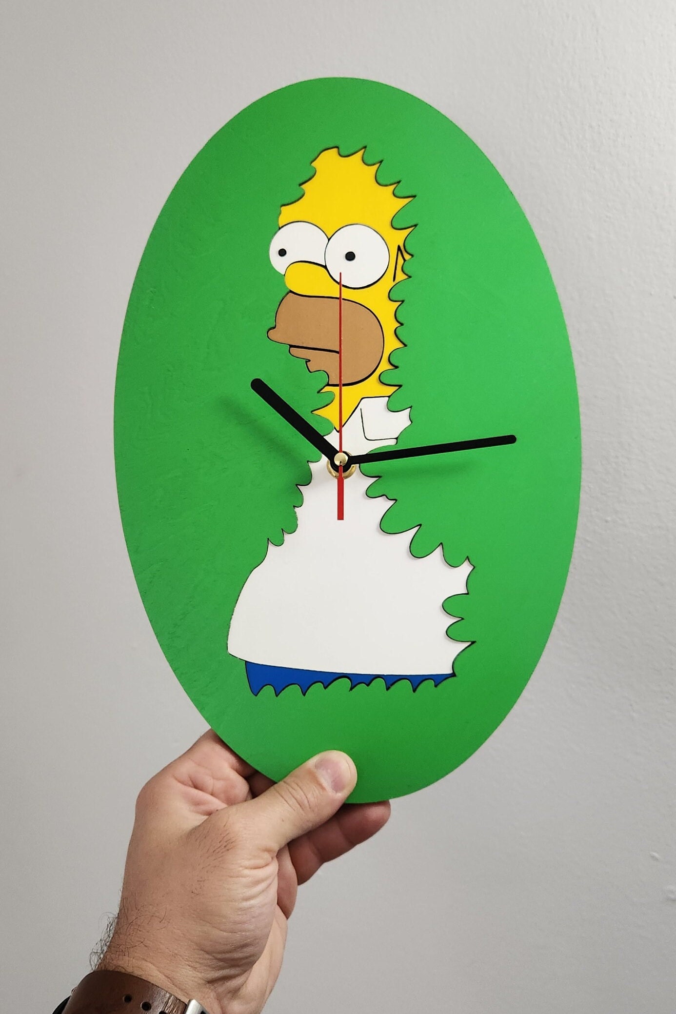 Homer Simpson Into the Bushes Wooden Wall Clock - Etsy