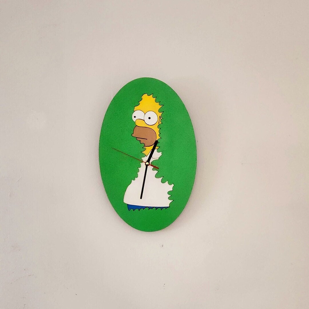 Homer Simpson Into the Bushes Wooden Wall Clock - Etsy