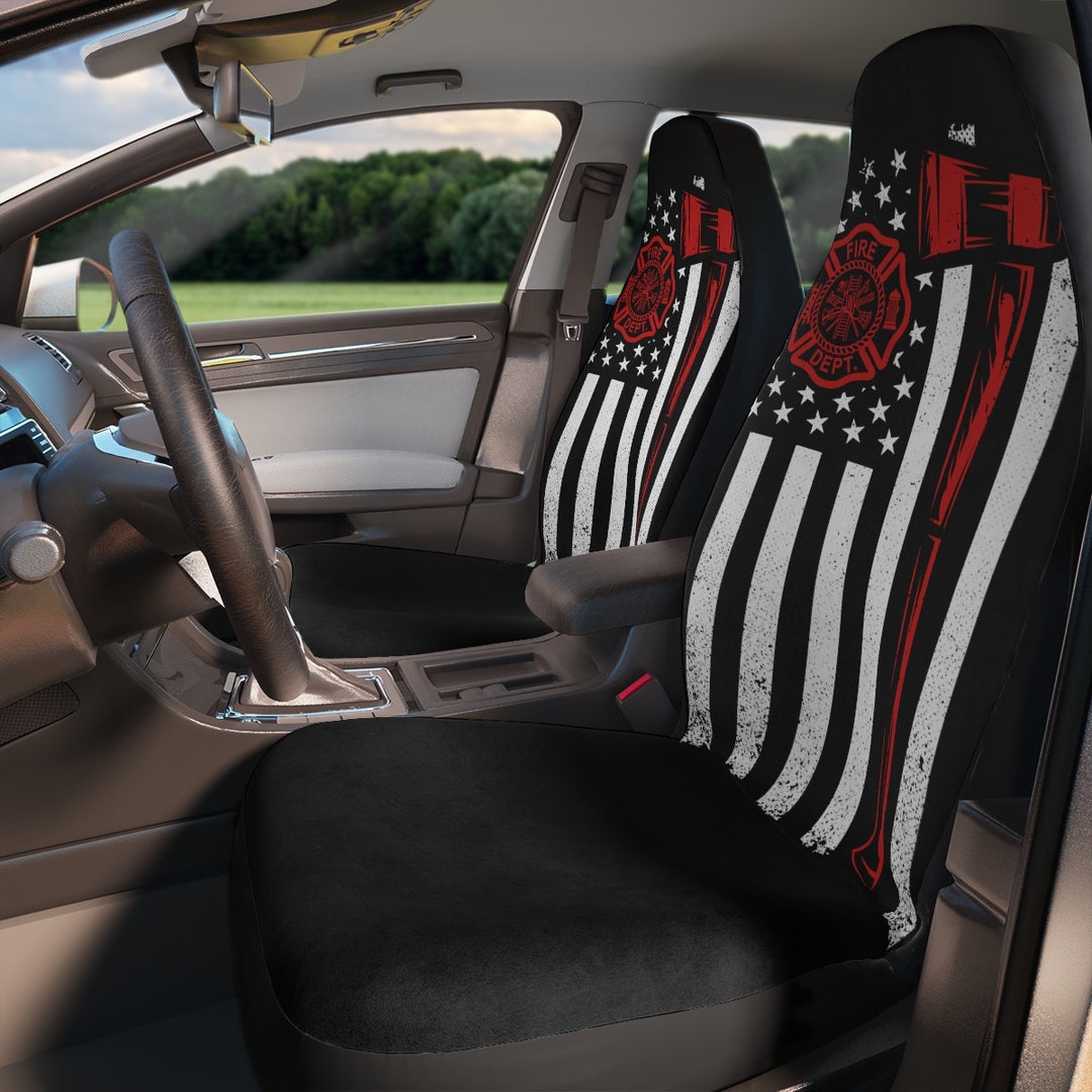 Firefighter & Axe Car Seat Cover, Flag Seat Cover, Fire Life Seat Cover ...