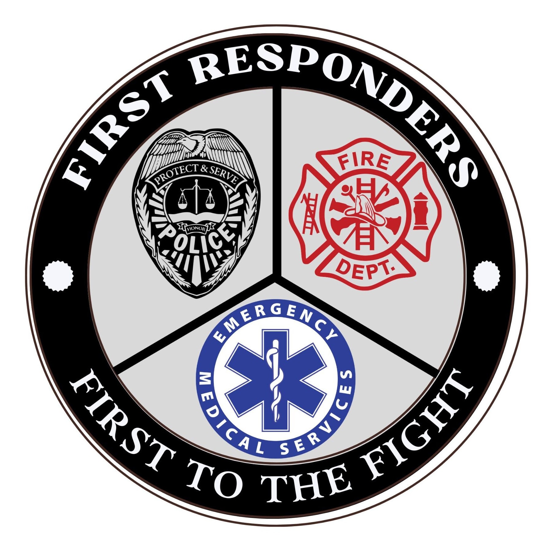 First Responders Decal, First to the Fight, Police Officers ...