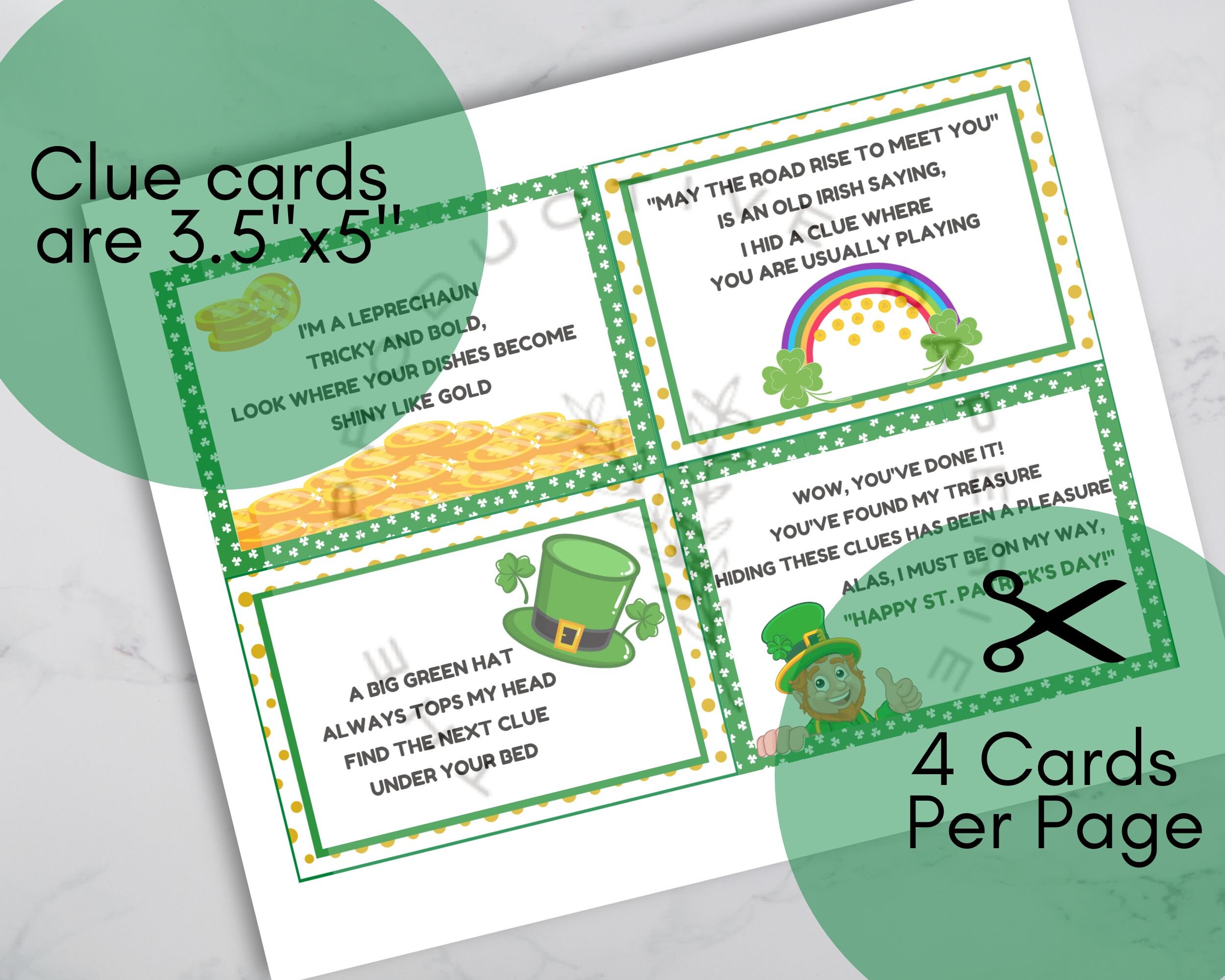 St Patrick's Day Scavenger Hunt, Leprechaun Treasure Hunt Game ...