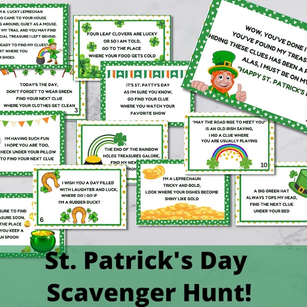 St Patricks Day Scavenger Hunt - Etsy