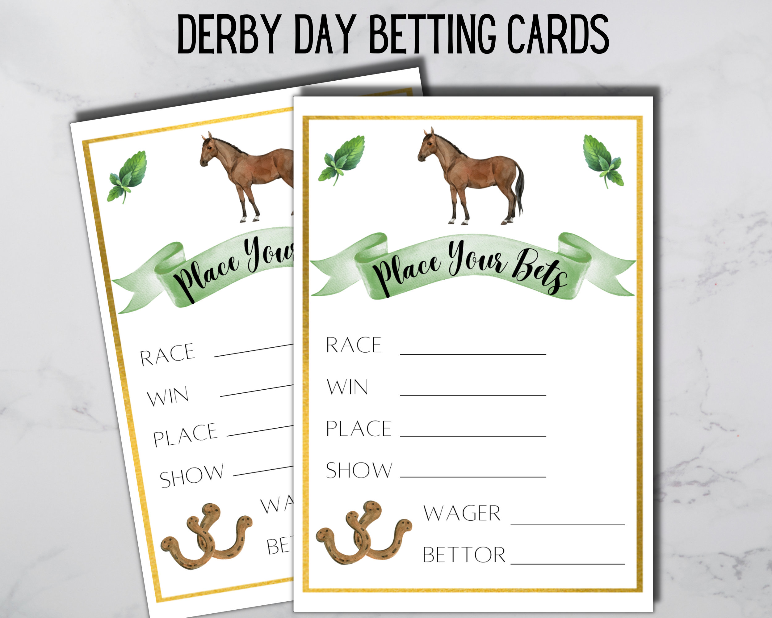 Derby Day Betting Cards | Printable File | Horse Race Betting Slips - Etsy