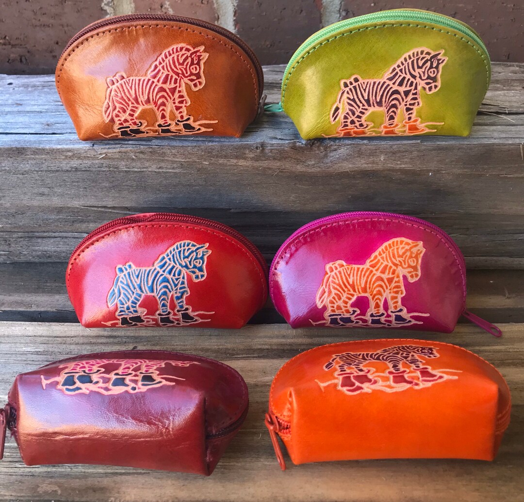 6 Pc Leather Zebra Handcrafted Change Purse India - Etsy