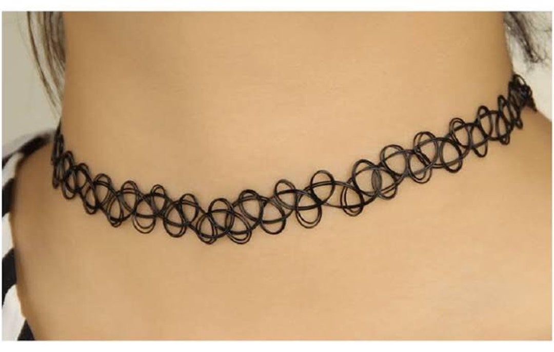 Lot of 2 Classic Tattoo Necklace Choker Black - Etsy