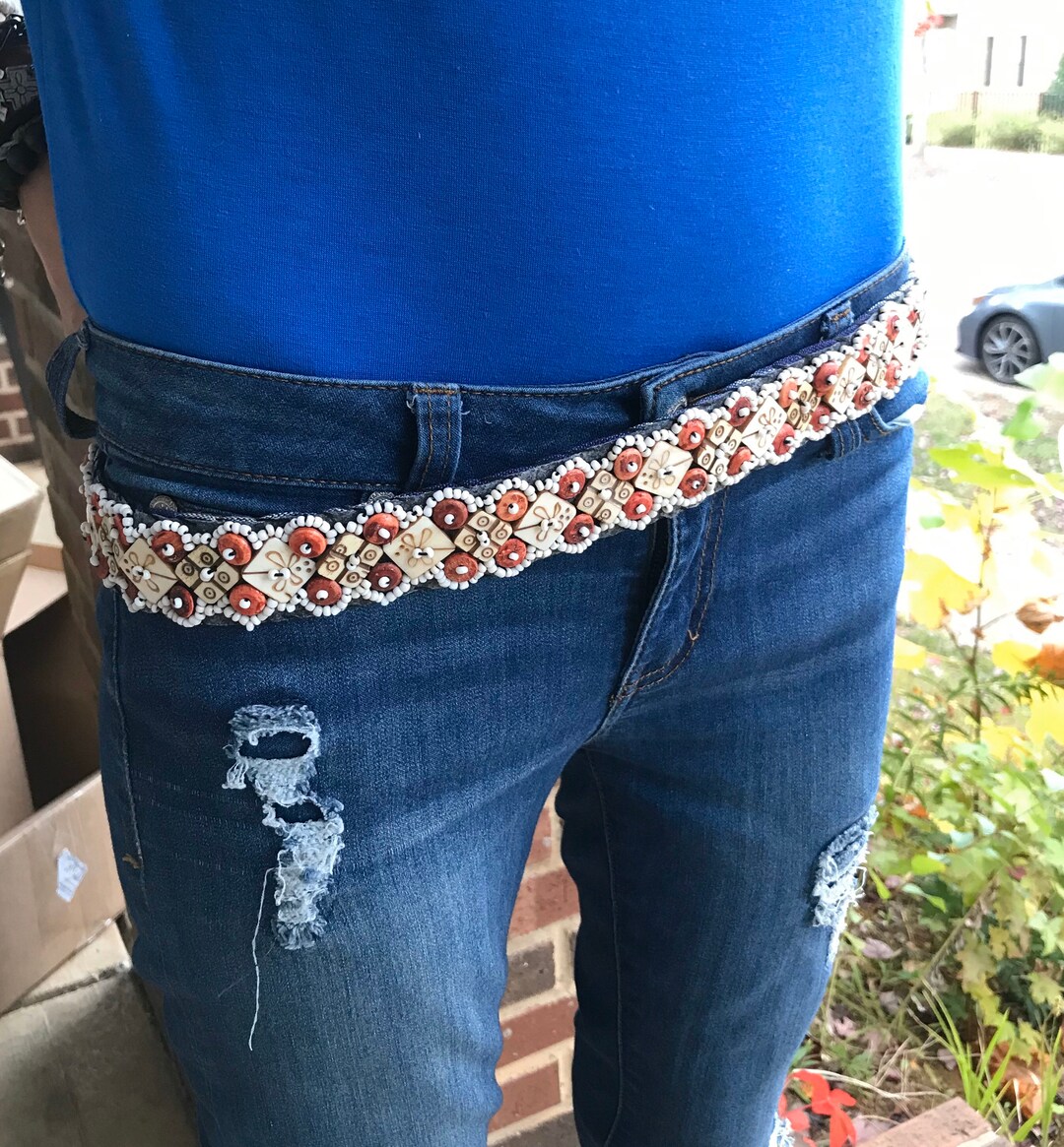 Genuine Hand Carved Bone and Red Coral Belt Indonesia Handcrafted - Etsy