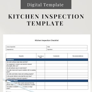 Kitchen Inspection Checklist Kitchen Inspection Template Inspection ...