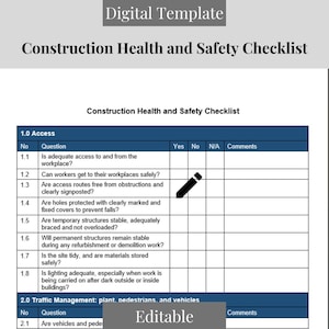 Complete Construction Health and Safety Inspection Template Word ...