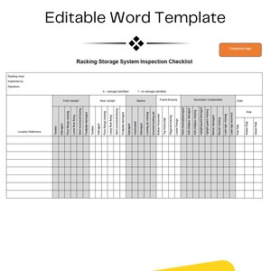 Comprehensive Racking Storage System Inspection Checklist Template ...