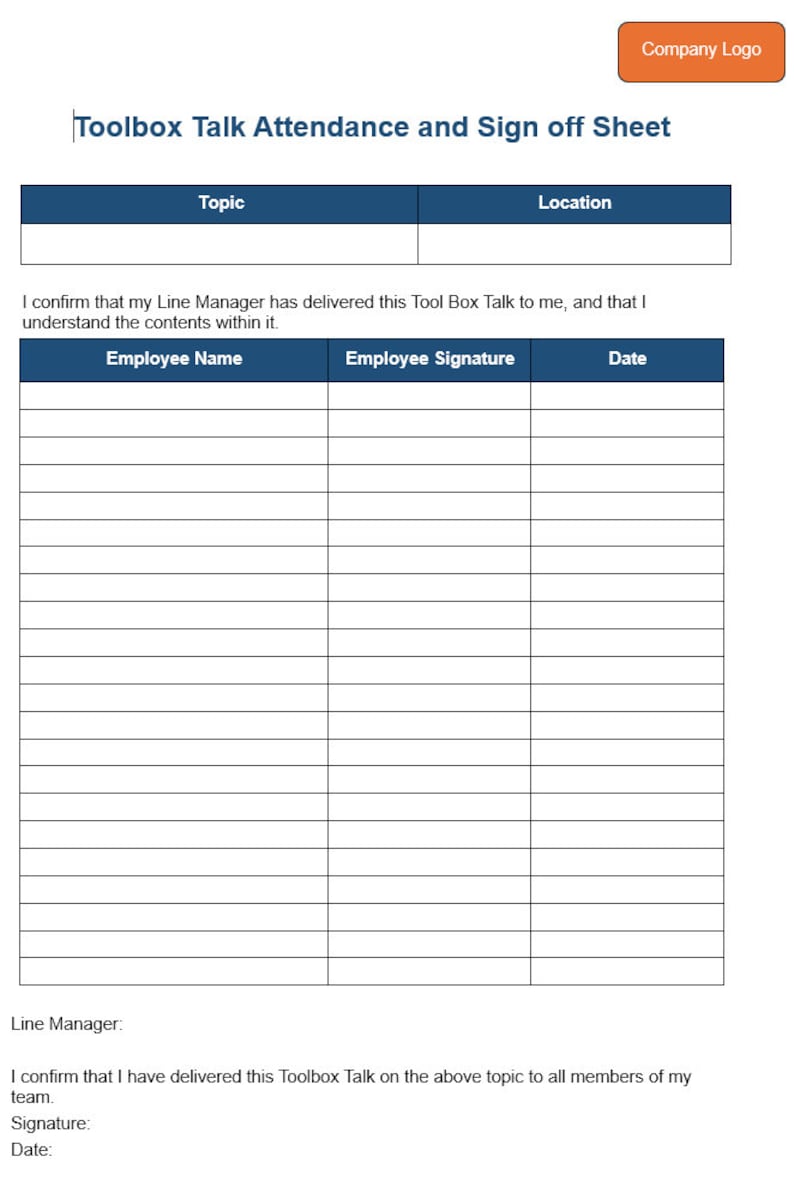 Essential Manual Handling Toolbox Talk Template in Word | Manual ...