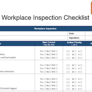 Comprehensive Workplace Inspection Checklist Template | Workplace ...