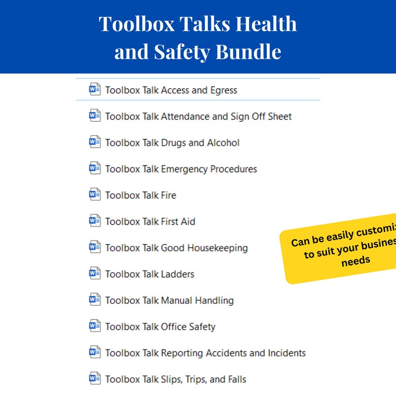 Safety Toolbox Talk - Etsy UK