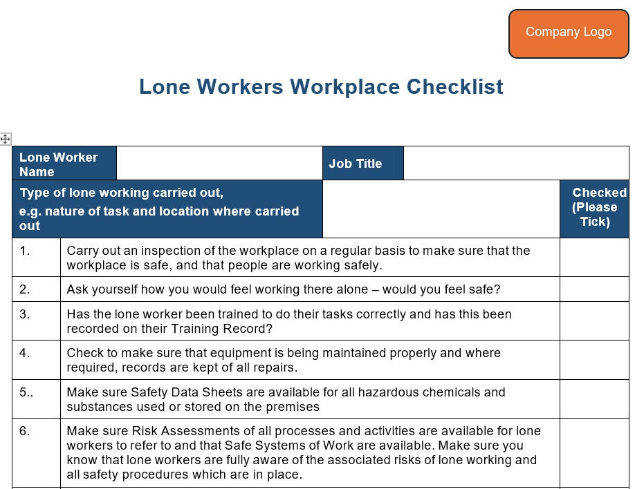 Essential Lone Working Risk Assessment Template and Lone Workers ...