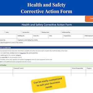 Comprehensive Health and Safety Corrective Action Plan Template ...