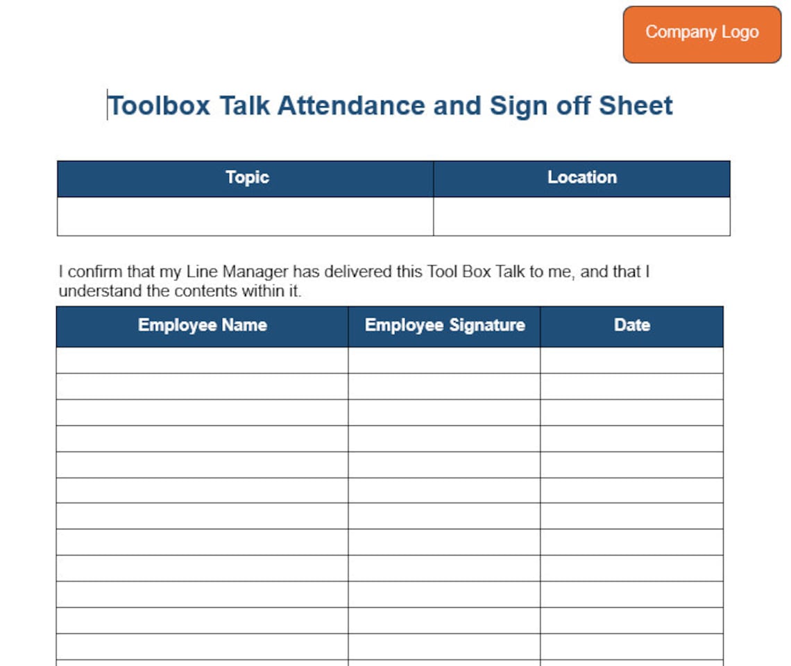 Essential Manual Handling Toolbox Talk Template in Word | Manual ...