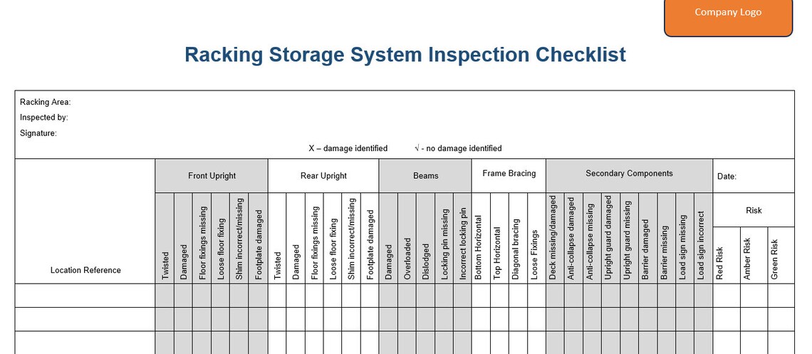 Comprehensive Racking System Inspection Template - Ensure Safety ...