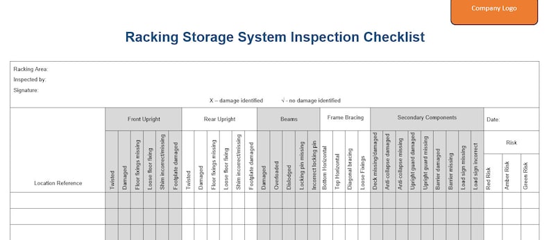 Comprehensive Racking System Inspection Template - Ensure Safety ...