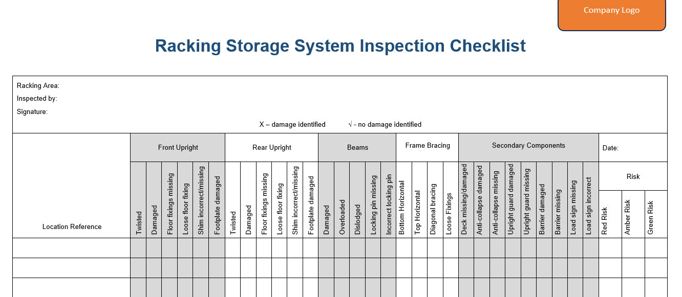 Comprehensive Racking System Inspection Template - Ensure Safety ...