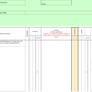 Risk Register Template | Project Risk Register Template in Excel ...