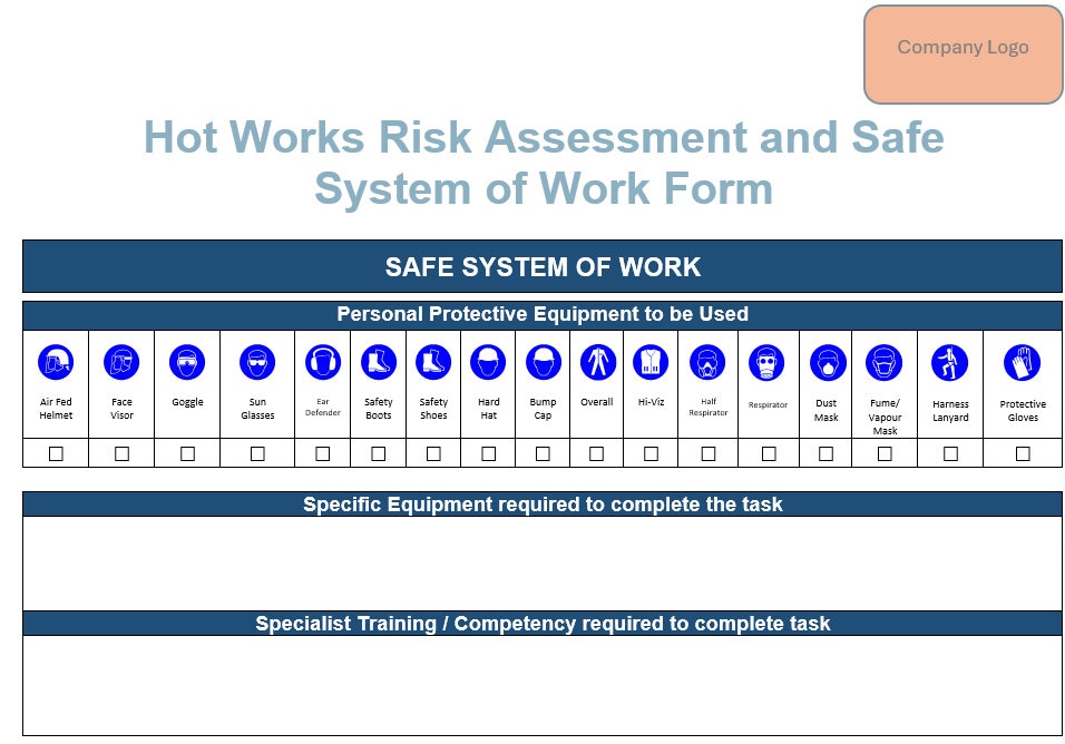 Hot Works Risk Assessment and Safe System of Work Template | Hot Works ...