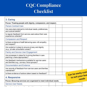 CQC Compliance Checklist: Health & Safety, Risk Management (digital ...