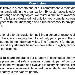 Toolbox Talk Template, Procedure, and Sign off Sheet for Workplace ...