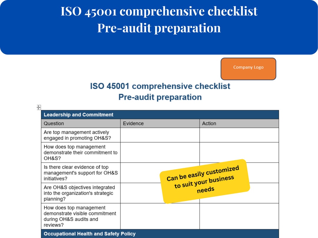 ISO 45001 Checklist for Hassle-free Audit Success | Comprehensive ISO ...