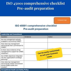 ISO 45001 Checklist for Hassle-free Audit Success | Comprehensive ISO ...
