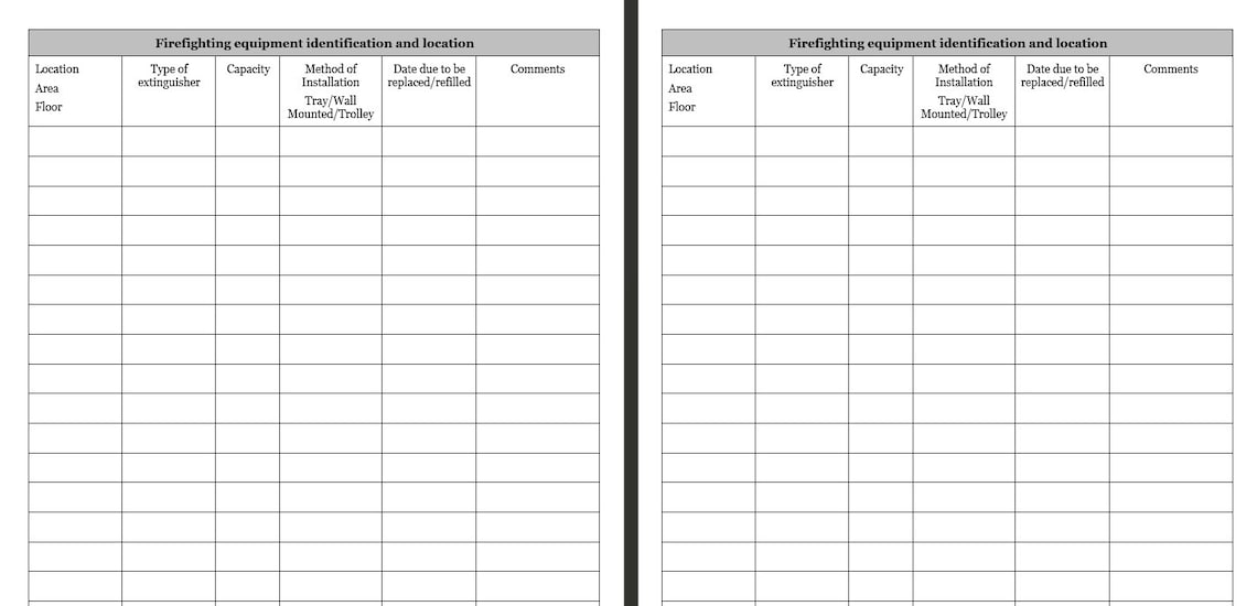 The Most Complete Fire Safety Log Book Fire Safety Log Book Printable ...