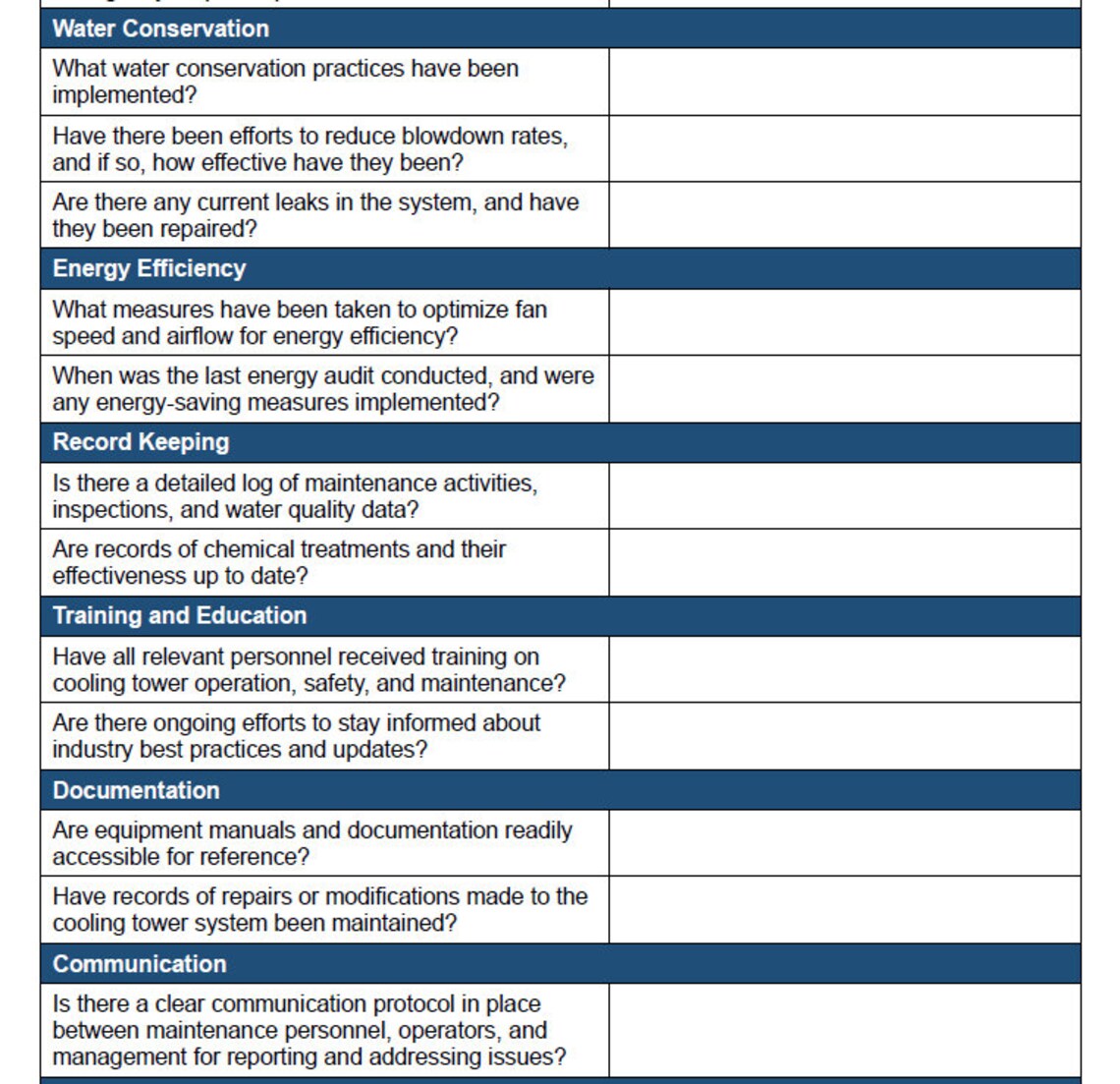 Complete Legionella Cooling Tower Management Checklist - Legionella ...