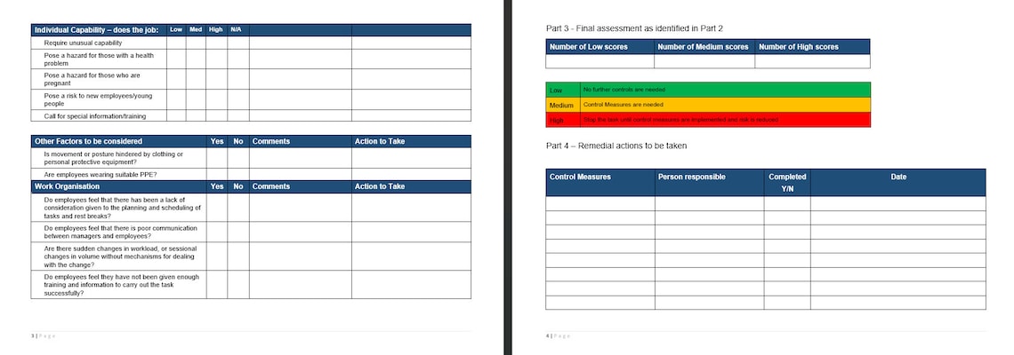 Manual Handling Risk Assessment Template | OSHA Compliant - Instant ...