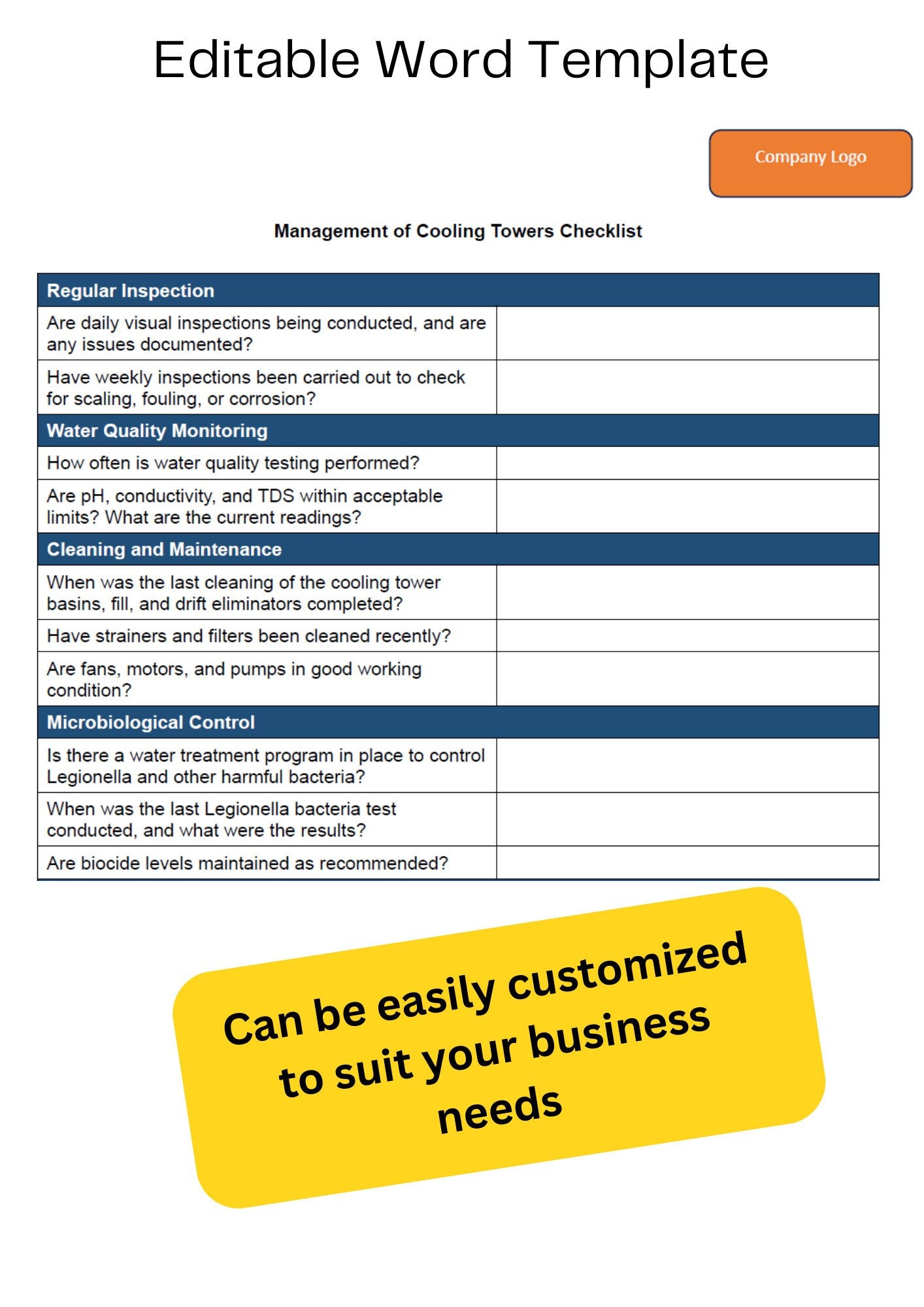 Complete Legionella Cooling Tower Management Checklist - Legionella ...