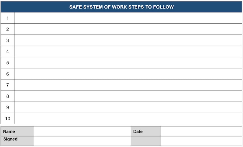 Hot Works Risk Assessment Template: Safe System of Work (digital ...