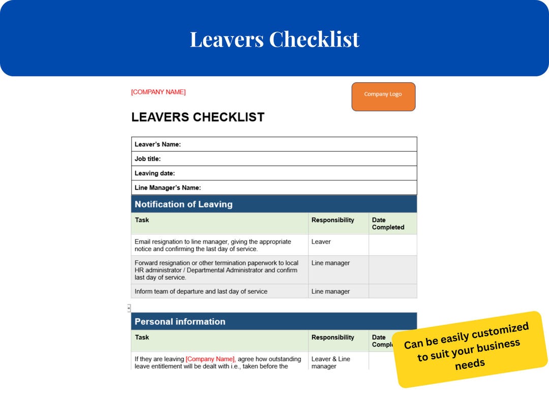 HR Offboarding Toolkit: Leavers Checklist, Exit Interview (templates ...