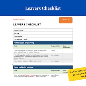 HR Offboarding Toolkit: Leavers Checklist, Exit Interview (templates ...