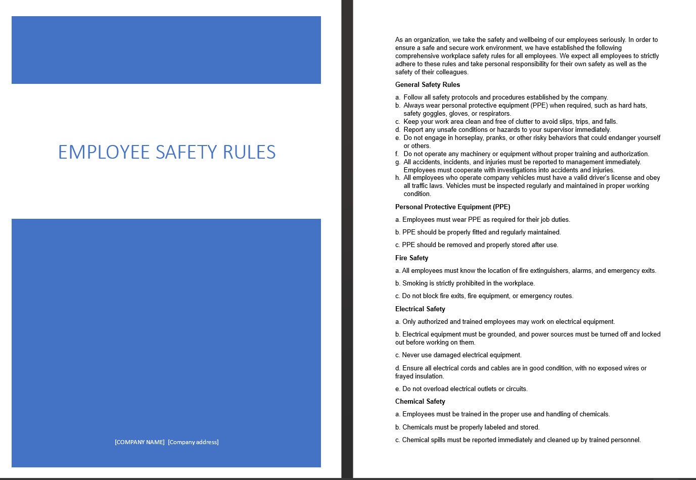 Complete Employee Safety Rules Template Ensure Workplace Security ...