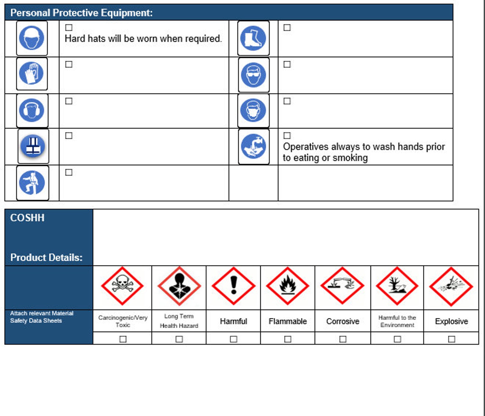Risk Assessment and Method Statement Word Template - H&S Editable ...