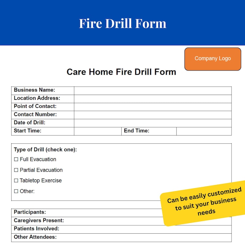 Fire Evacuation Form - Etsy UK