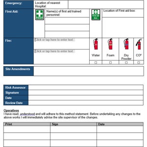 Risk Assessment and Method Statement Word Template - H&S Editable ...