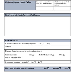 COSHH Risk Assessment Template | COSHH Risk Assessment Checklist ...