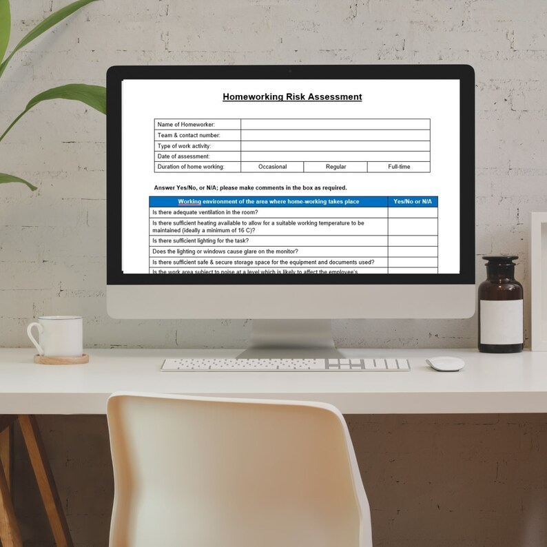 Comprehensive Homeworking Risk Assessment Template: Solution for Legal ...