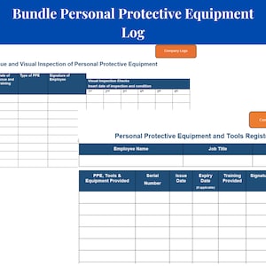 PPE Inspection Forms and Equipment Register Bundle | Editable H&S PPE ...