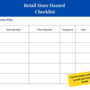 Retail Store Safety Checklist Template: OSHA Compliant Guide - Etsy