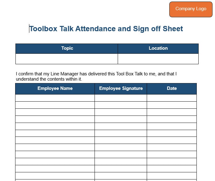 Office Safety Tool Box Talk: Interactive Word Template | Safety ...