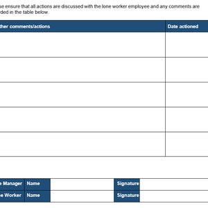 Lone Worker Risk Assessment & Checklist Template (digital Download) - Etsy
